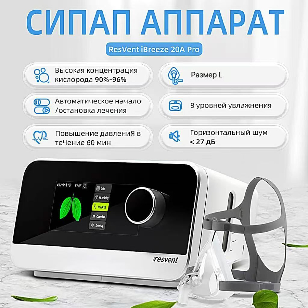 ResVent iBreeze 20A Pro Авто СИПАП прибор для контроля сна и лечения ...