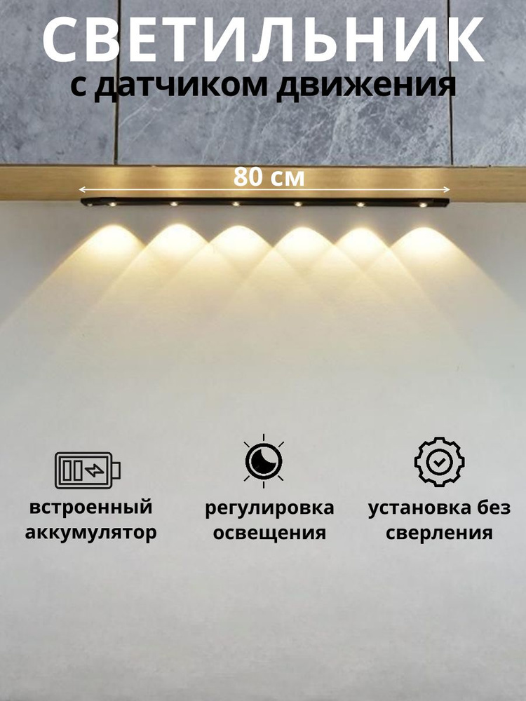 Беспроводной светодиодный светильник с датчиком движения на клипсах ...