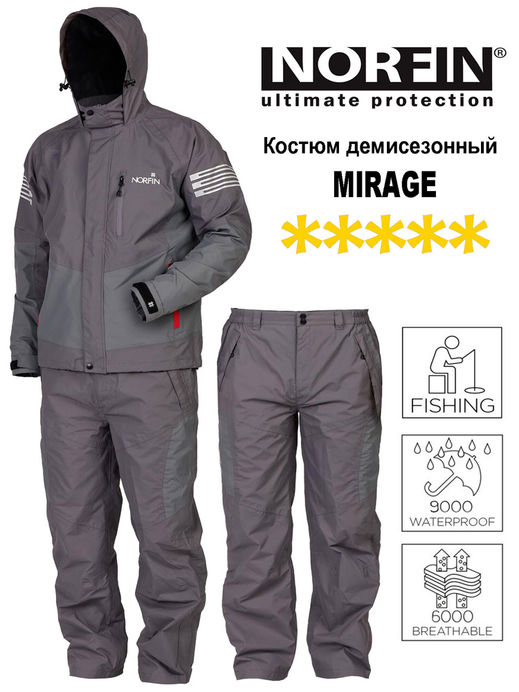 Костюм рыболовный Norfin, размер 50, 52 (L), Демисезон, цвет серый купить c доставкой на OZON по ...