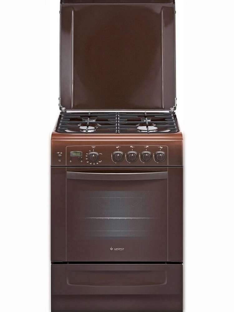 Gefest 6100-03 0001 60 см Газовая плита, 4 конфорки, коричневая купить c доставкой на OZON по ...