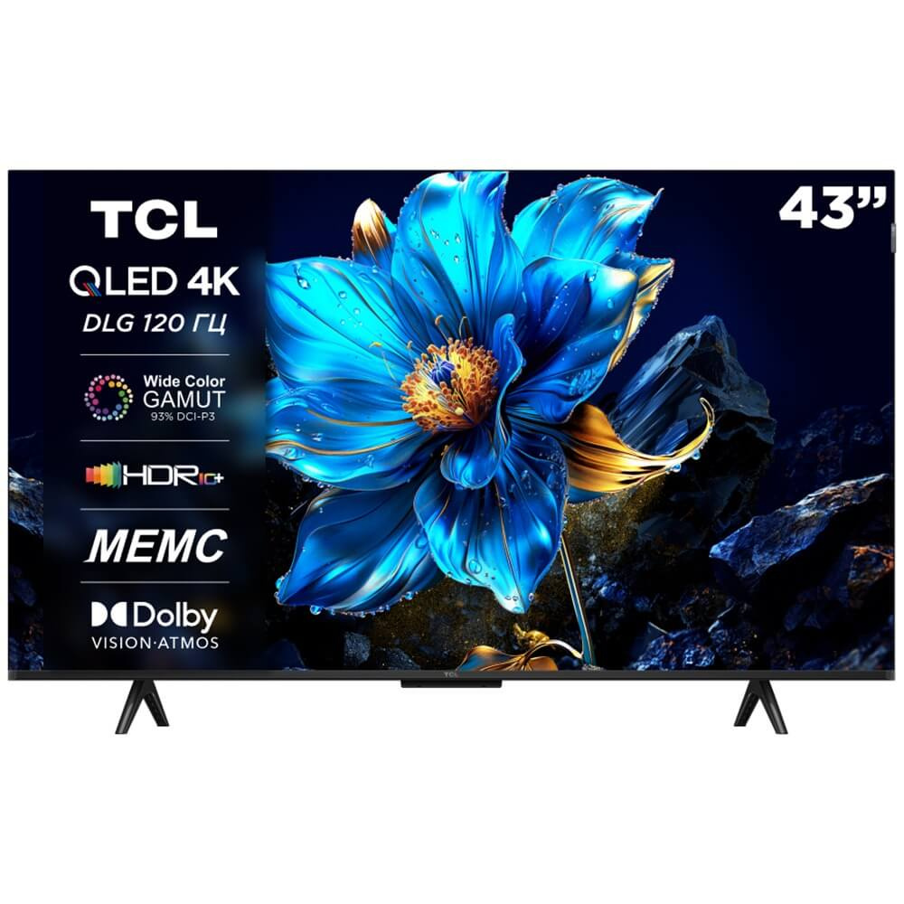 TCL Телевизор 43P7K (2025) QLED Smart TV 43" 4K UHD, черный купить на ...