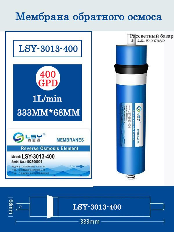 LSY Мембрана обратного осмоса 3013-400 400GPD,Подходит для различных брендов купить на OZON по ...