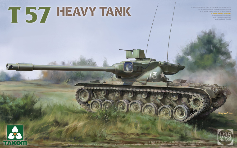 TAKOM 2203 1/35 US T57 сборная модель танка купить на OZON по низкой цене (2066501841)