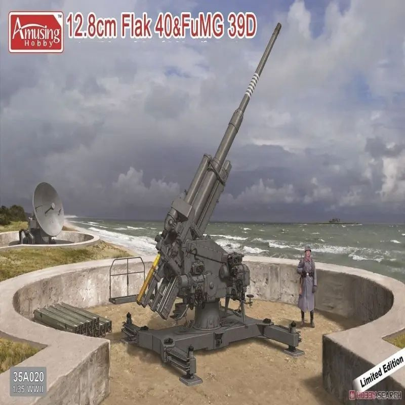 Amusing Hobby 35A020 1/35 Немецкий 12.8cm Flak 40 ПВО & FuMG 39D РЛС ...