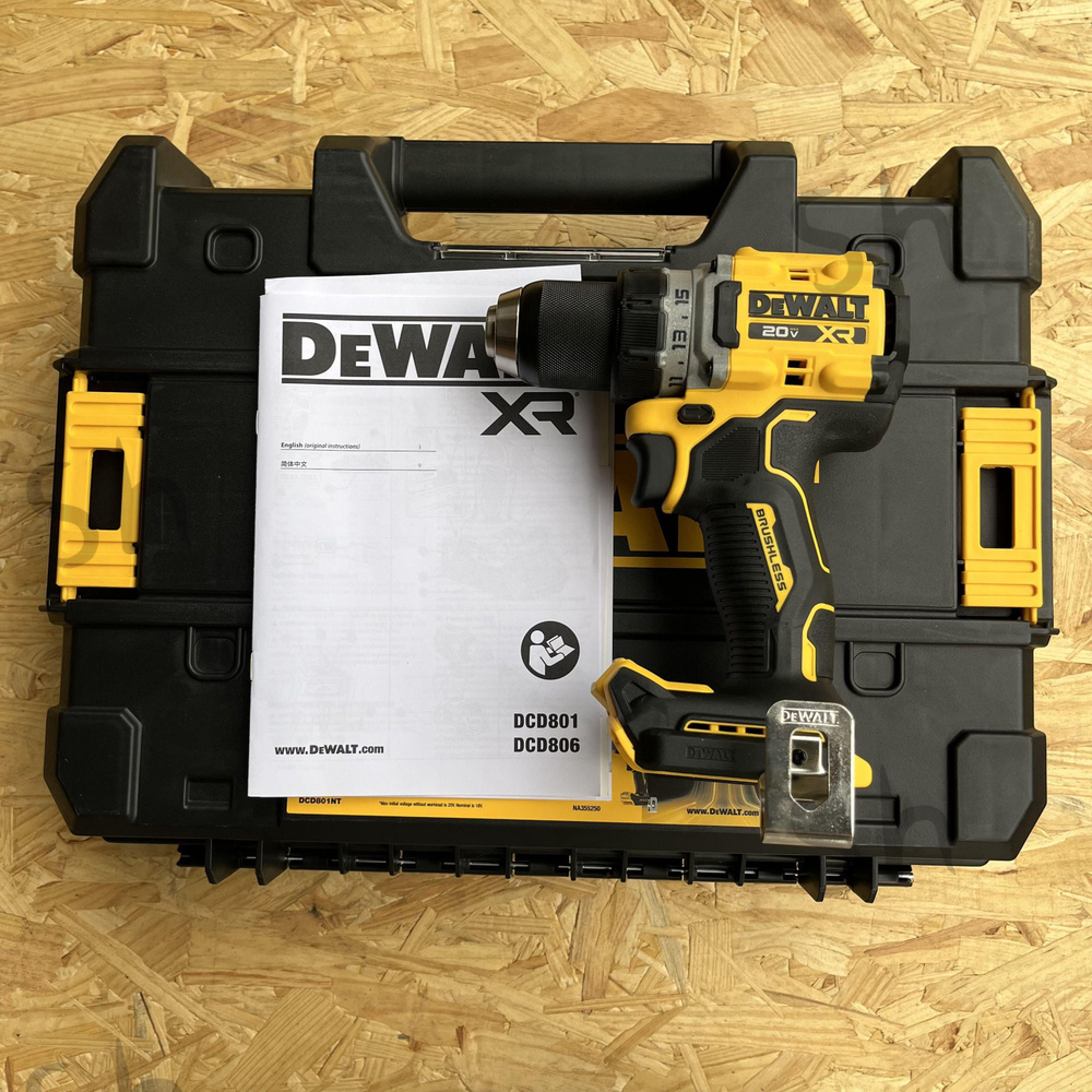 DEWALT DCD801 Бесщеточный заряжающий сверло 20V Электрическая отвертка ...