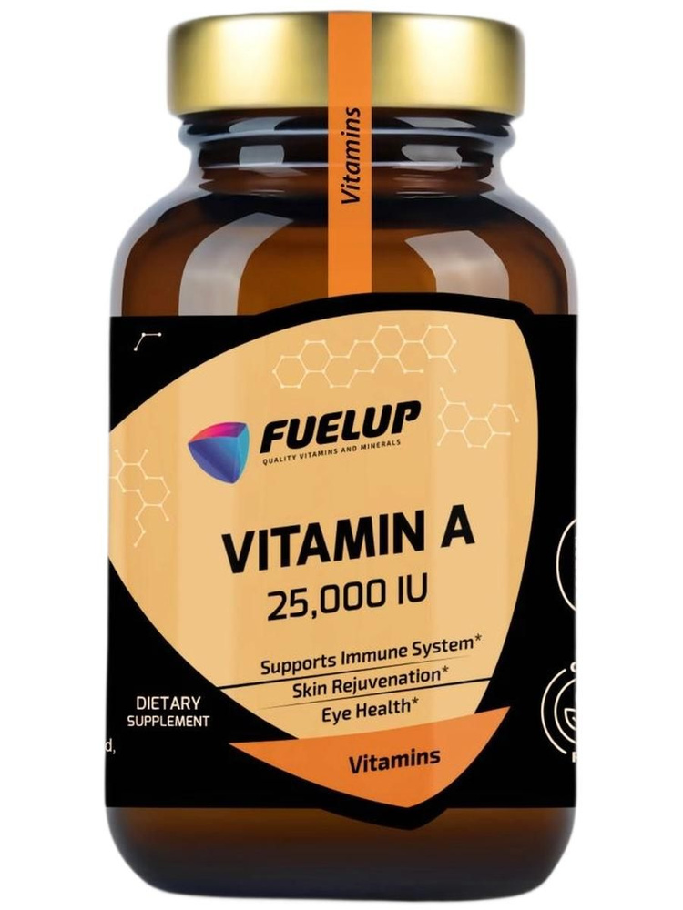 Vitamin A 25000 IU (7500 mcg) 100 softgels FuelUp США / Витамин А 7500 мкг (25000 МЕ) 100 капсул ...