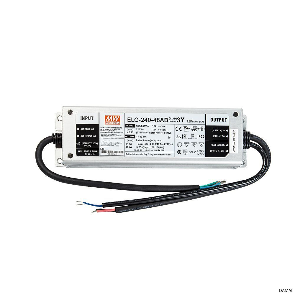 Драйвер MEANWELL 240 Вт ELG-240-48AB-3Y Блок питания с регулируемой яркостью для 2x квантовых ...