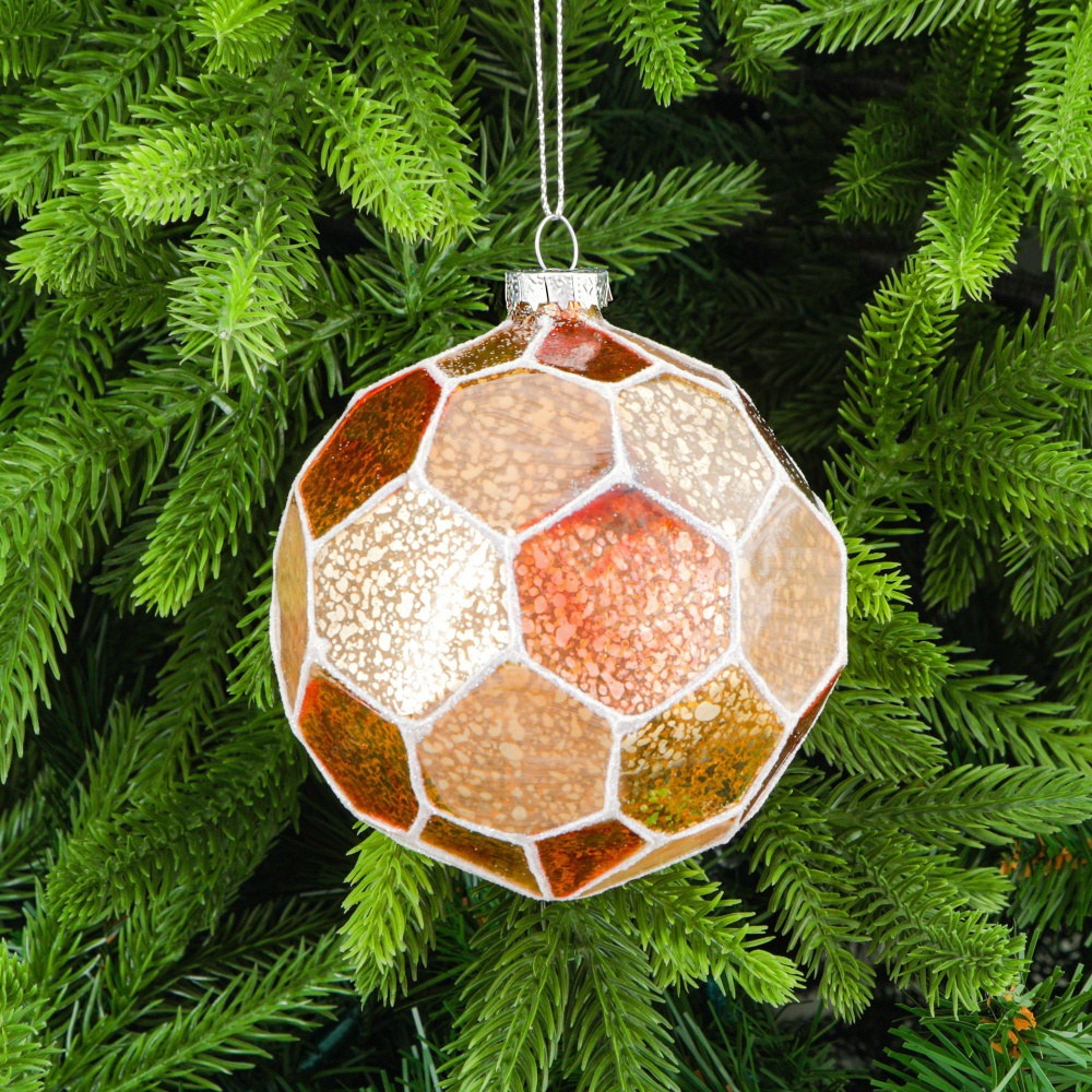 Шар новогодний на елку Yancheng Shiny стеклянный с орнаментом 10x10x10 ...