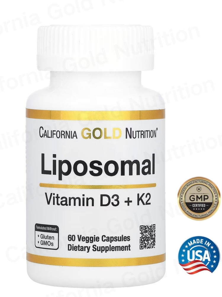 California Gold Nutrition, Витамин D3 + K2, 60 капсул, Vitamin D3 + K2 ...