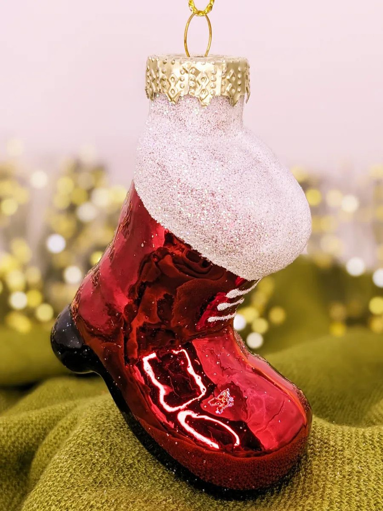 Новогодняя елочная игрушка из стекла 75мм.Новогодние елочные игрушки шары на елку . купить c ...