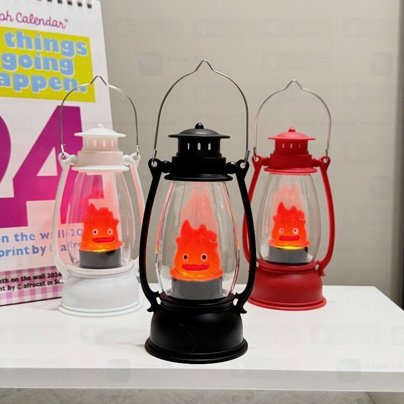 Ночник Calcifer, милый настольный светильник с мерцающим пламенем ...