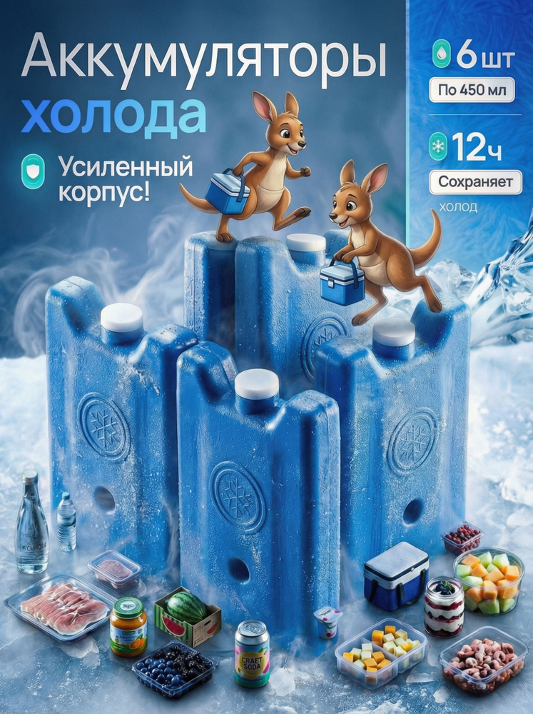 Аккумулятор холода 450 мл, 6 шт купить на OZON по низкой цене (3664292560)