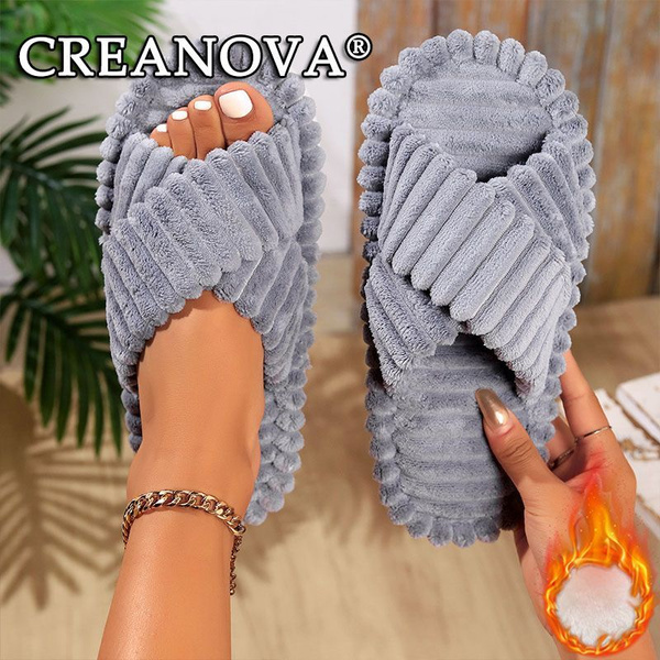Тапочки Женский CREANOVA, размер 42, 43 пепел Маломерит Без застёжки Зима купить c доставкой на ...