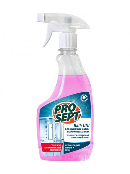 PROSEPT Bath Uni Спрей для чистки сантехники - душевых кабин и акриловых ванн, 0,5 л купить на ...
