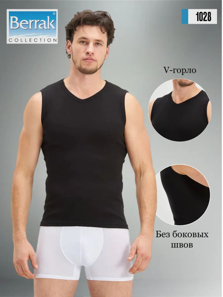 Майка бельевая Мужской Dagi черный Повседневный, размер 52, 54 Турция купить c доставкой на OZON ...