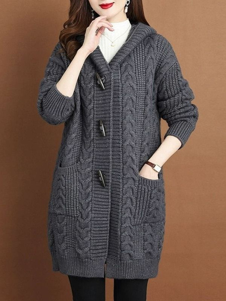 Кардиган Женский CREANOVA темно-серый Полиэстер, размер 54 Китай купить c доставкой на OZON по ...