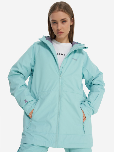Куртка Женский Termit бирюзовый Синтетика, размер 46 Зима прямой Полиэстер Китай купить c ...