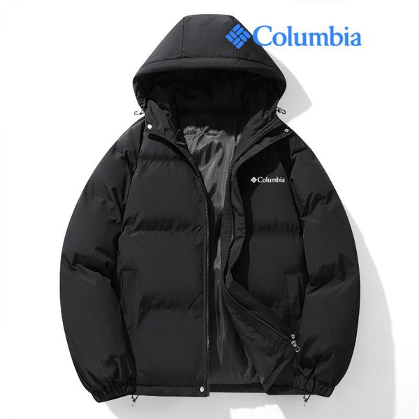 Пуховик Мужской Columbia Капюшон, Наплечники черный капюшон Хлопок ...