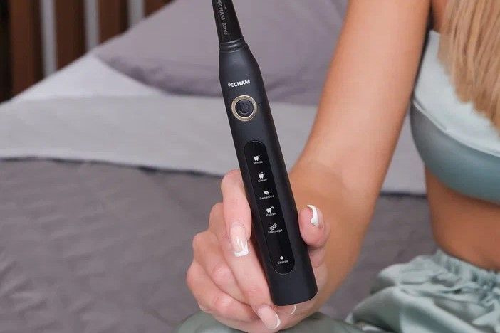 Электрическая зубная щетка PECHAM Sonic PC-080 черная, для взрослых отбеливание и массаж ...