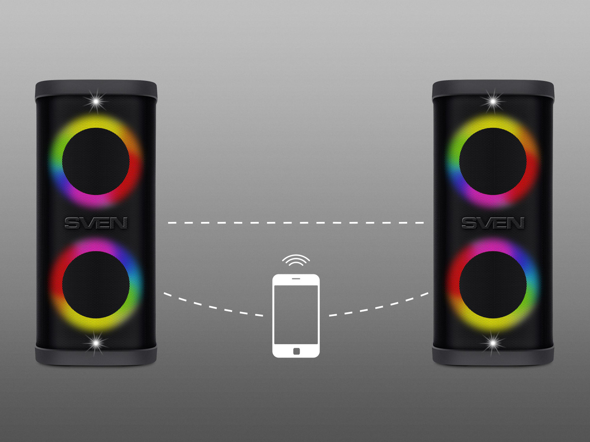 SVEN PS-950 Портативная беспроводная bluetooth колонка / Переносная музыкальная акустика с ...