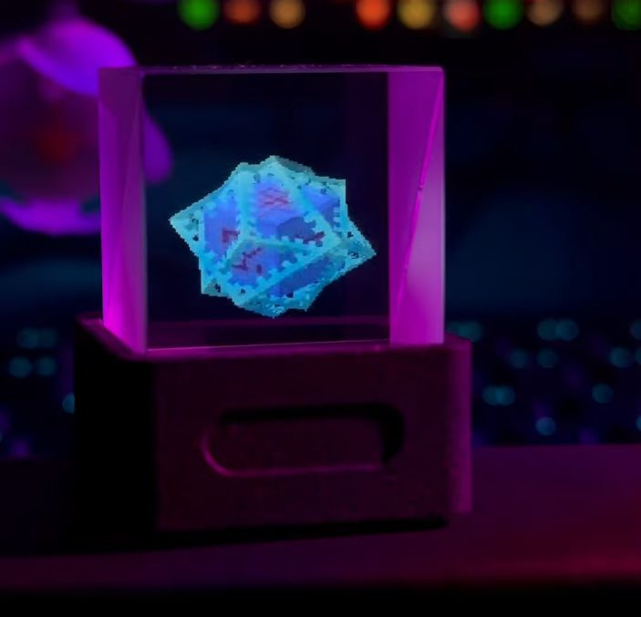 Cyber Cube, Голографический куб GeekMagic Mini WiF с настольными часами ...