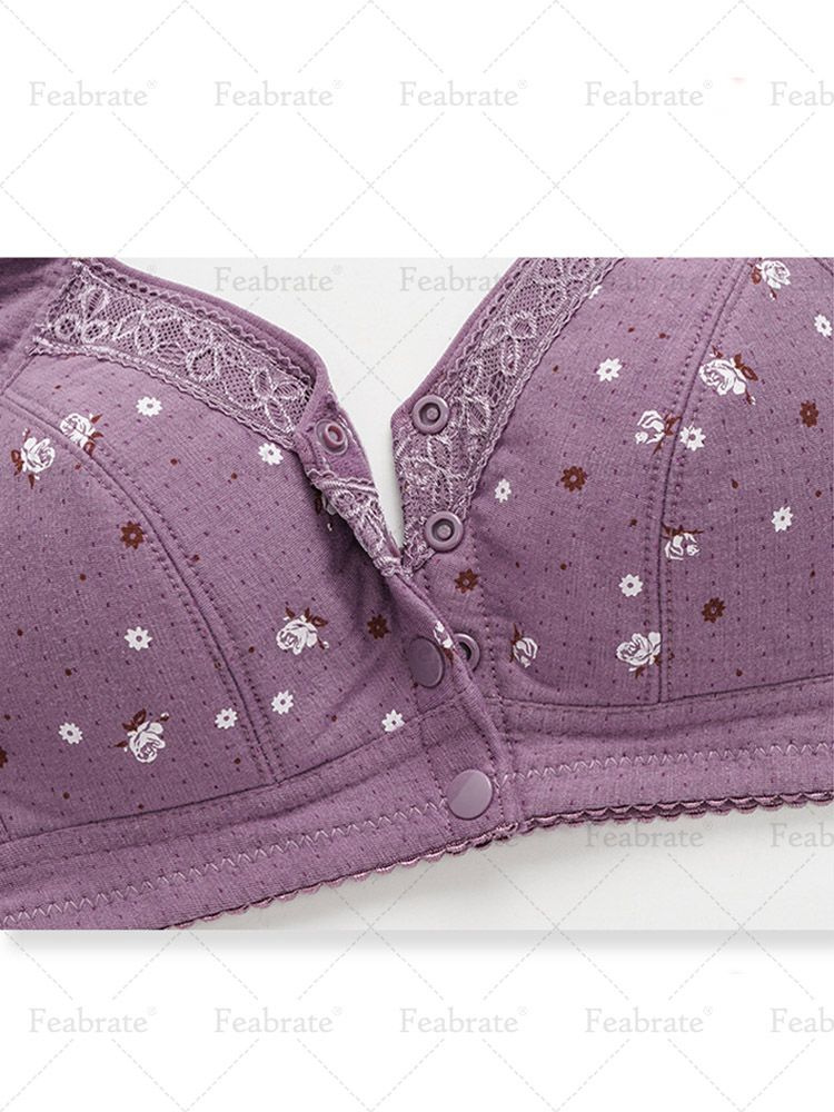 Бюстгальтер Женский Feabrate бралетт, размер 56 бледно-бордовый Хлопок Повседневный Китай Кнопки ...