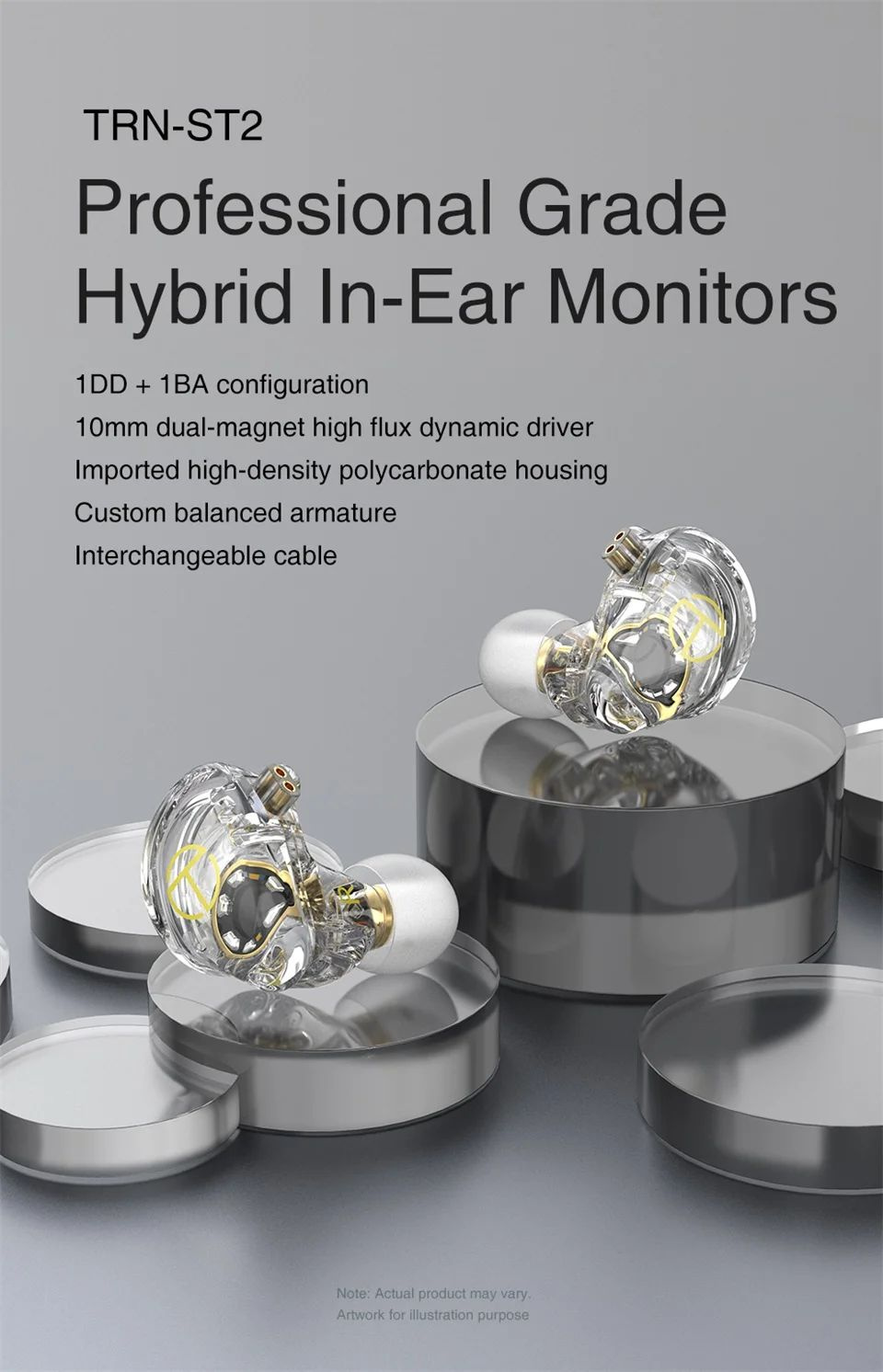 Внутриканальные Внутриканальные TRN Наушники-вкладыши ST2 Проводное ...