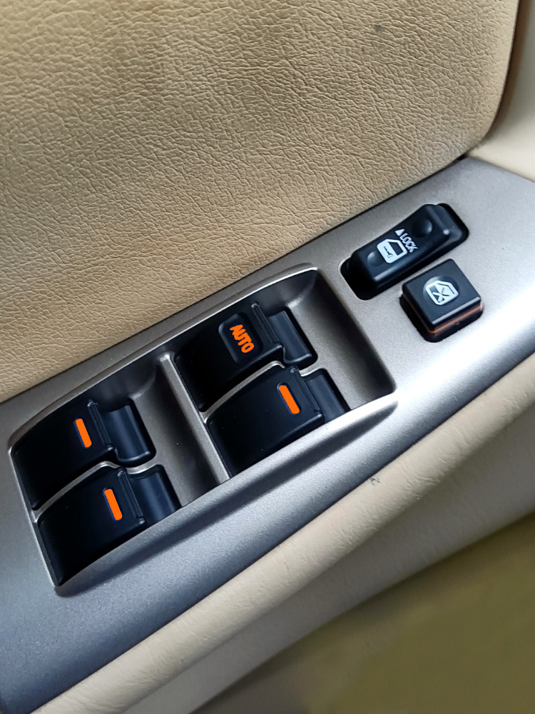 Блок управления стеклоподъемниками, Оранжевая подсветка/ для Тойота ...