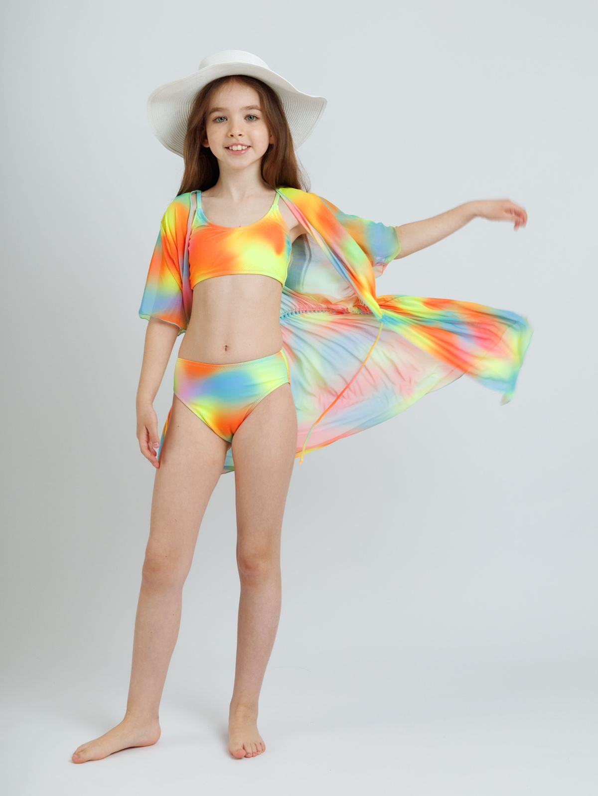 Купальник раздельный Девочки Nurkids Splashwear без косточек желтый, малиновый Пляжный, размер ...
