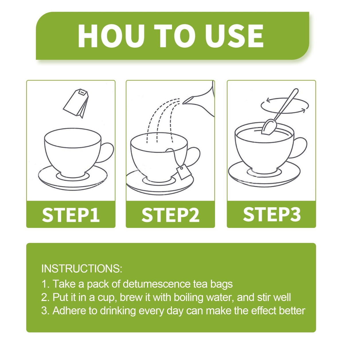 Googeer Anti-Swelling All Natural Tea 100% органический лимфодренажный ...