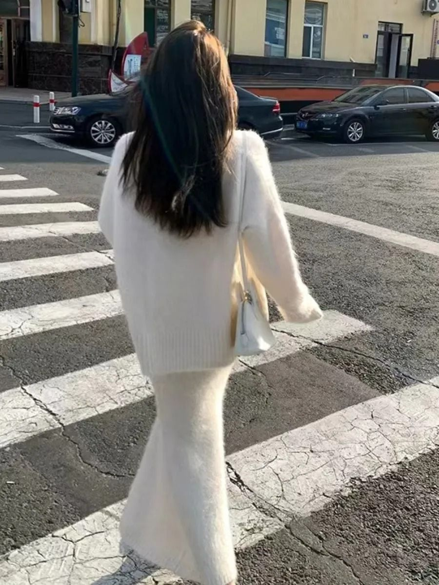 Комплект одежды Женский MOOCIE Повседневный двойка белый, размер универсальный Политекс ...