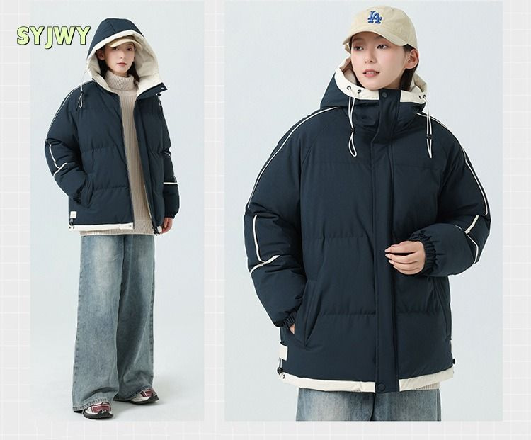 Куртка Женский, Мужской SYJWY суровый темно-синий лацканы Политекс, размер 56, 58 Длинный ...