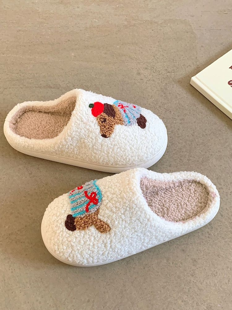 Тапочки Мужской, Женский, размер 36, 37 светло-коричневый Вышивка Круглый нос, Закрытый нос ...