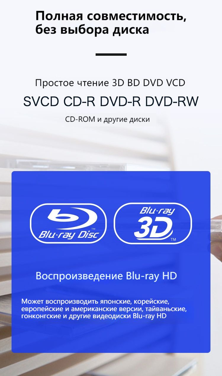 Внешний оптический привод для записи Blu-ray, устройство записи USB3 ...