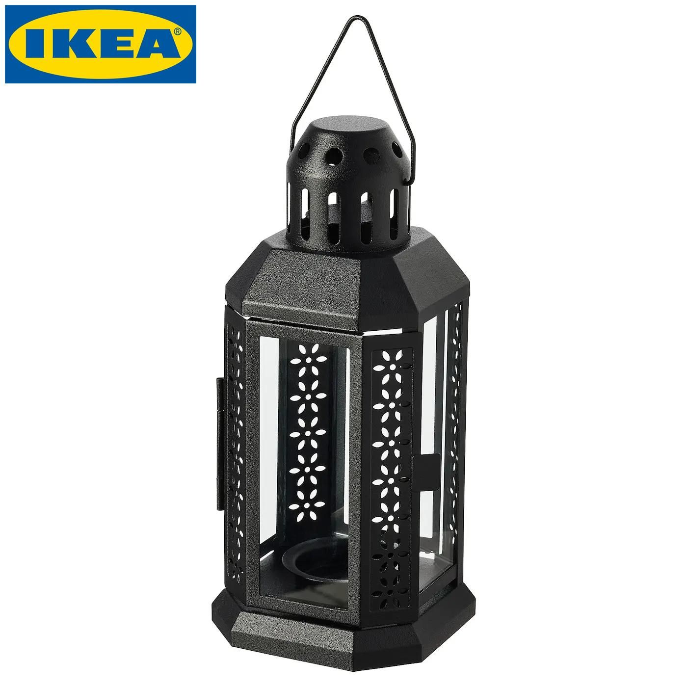 Подсвечник IKEA - ENRUM (ЭНРУМ), с подвесом,цвет черный, 22 см, 1 шт ...