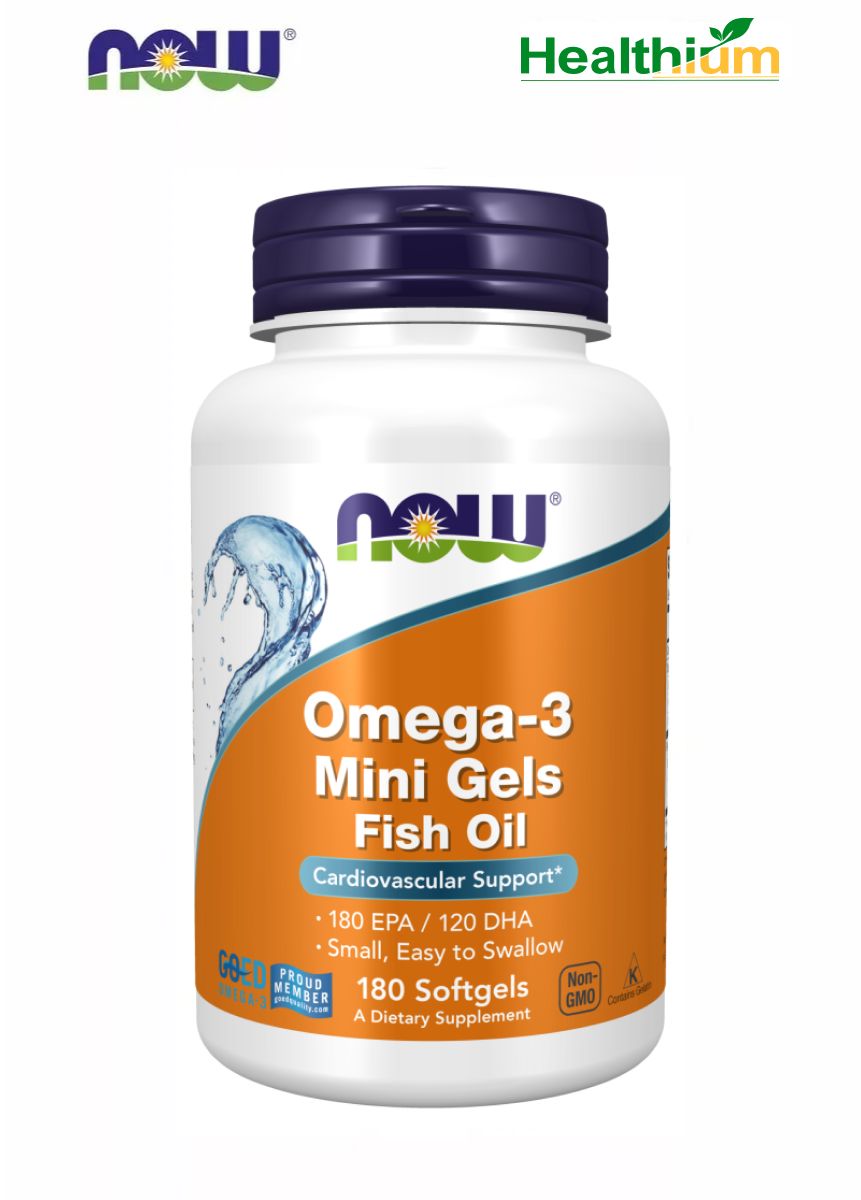 NOW Omega-3 Mini Gels 180 софтгель капсул нау омега 3 в маленьких ...