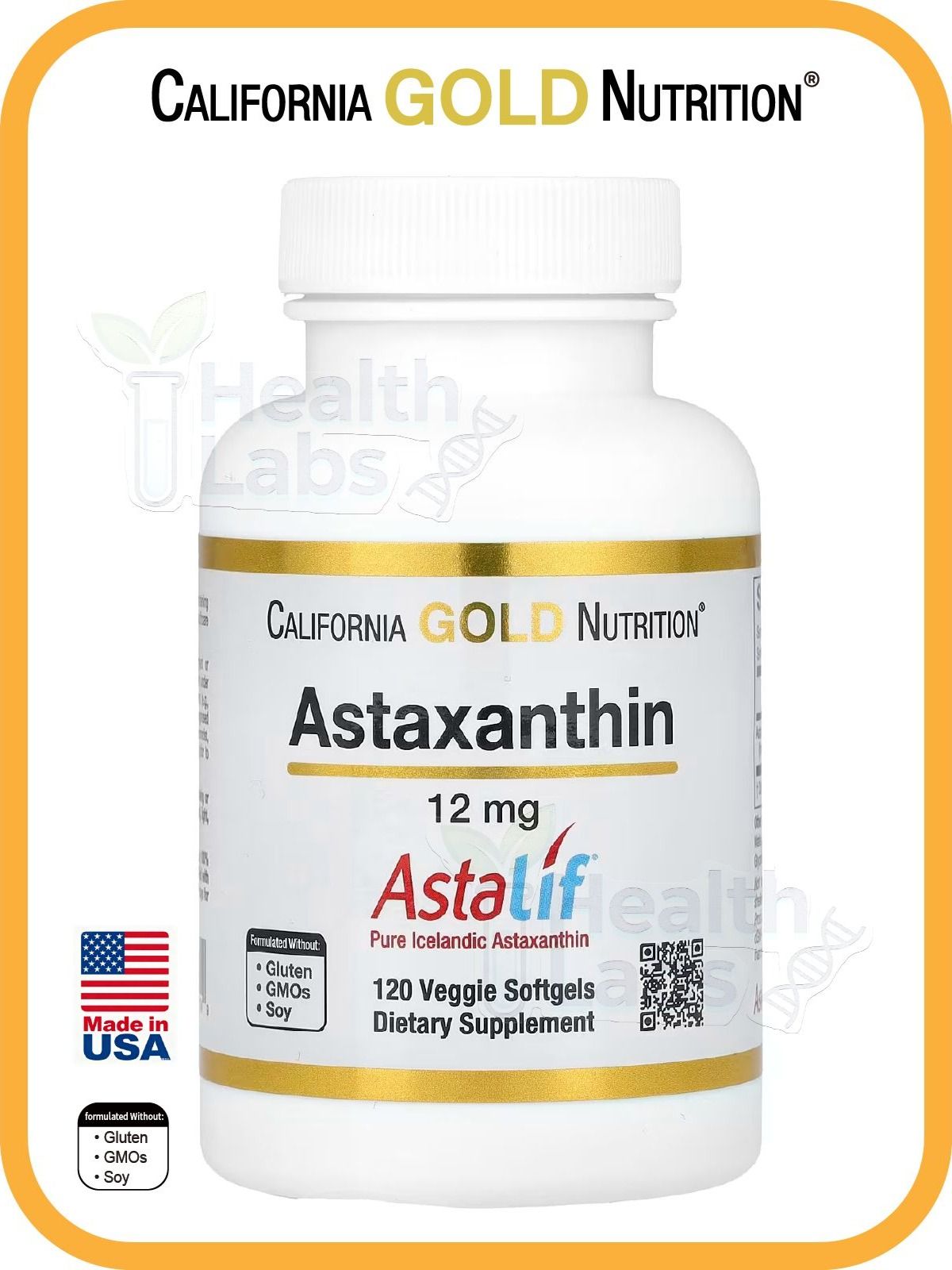 California Gold Nutrition Астаксантин, Astalif Icelandic, 12 мг, 120 ...
