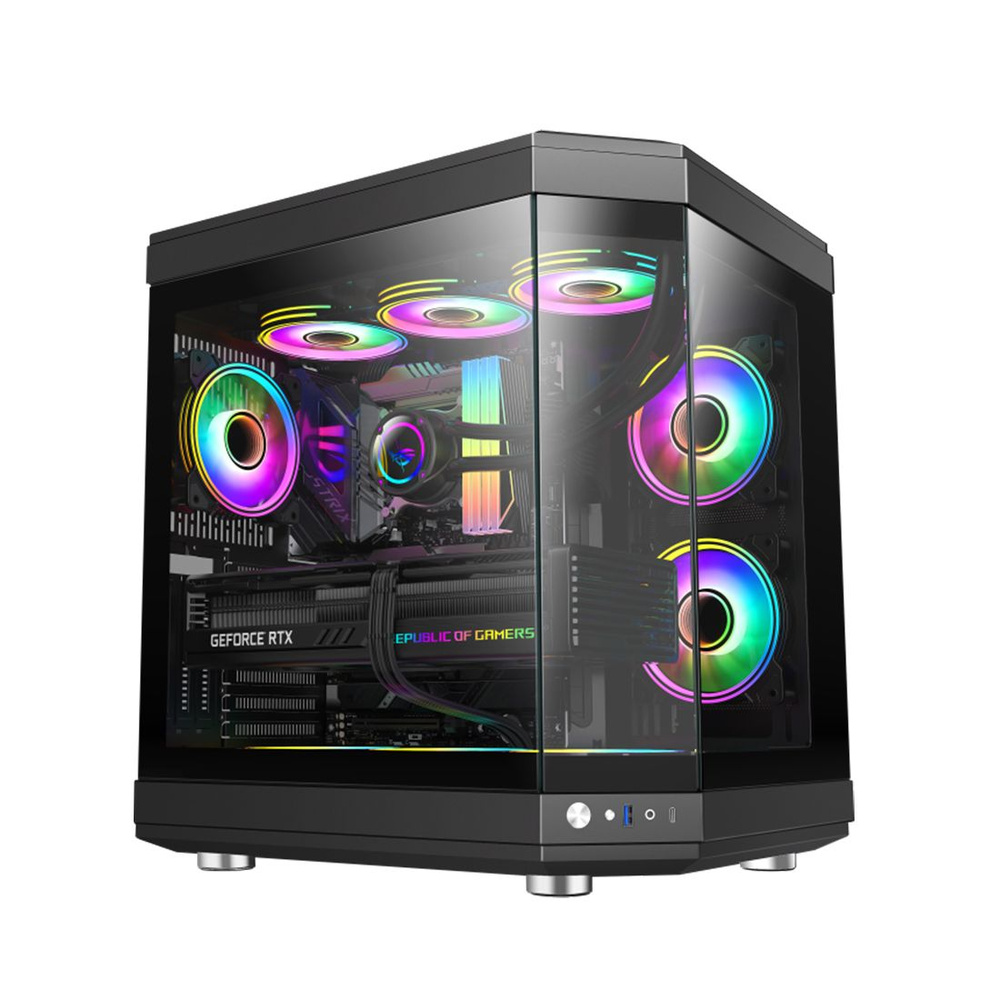 GAMEMAX Компьютерный корпус HYPE Black без Б/П, черный - купить с доставкой по выгодным ценам в ...