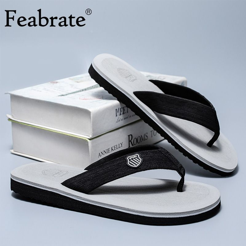 Шлепанцы Мужской Feabrate, размер 44 Однослойная подошва Без каблука Без застёжки Лето купить c ...