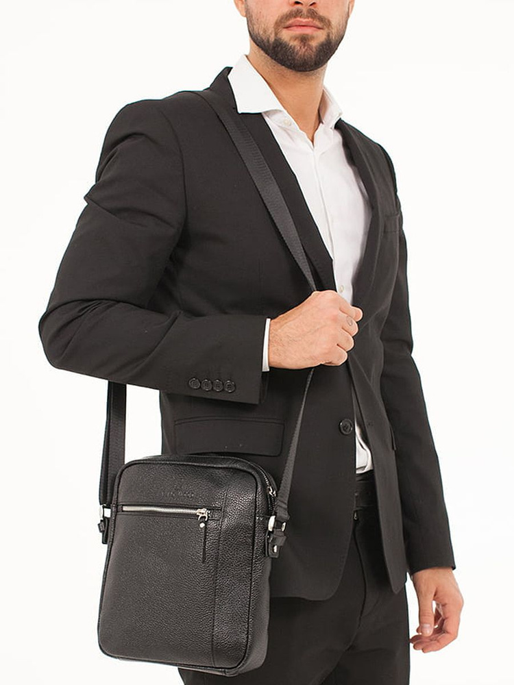 Сумка мужская через плечо BLACKWOOD, натуральная кожа, планшет, для ...