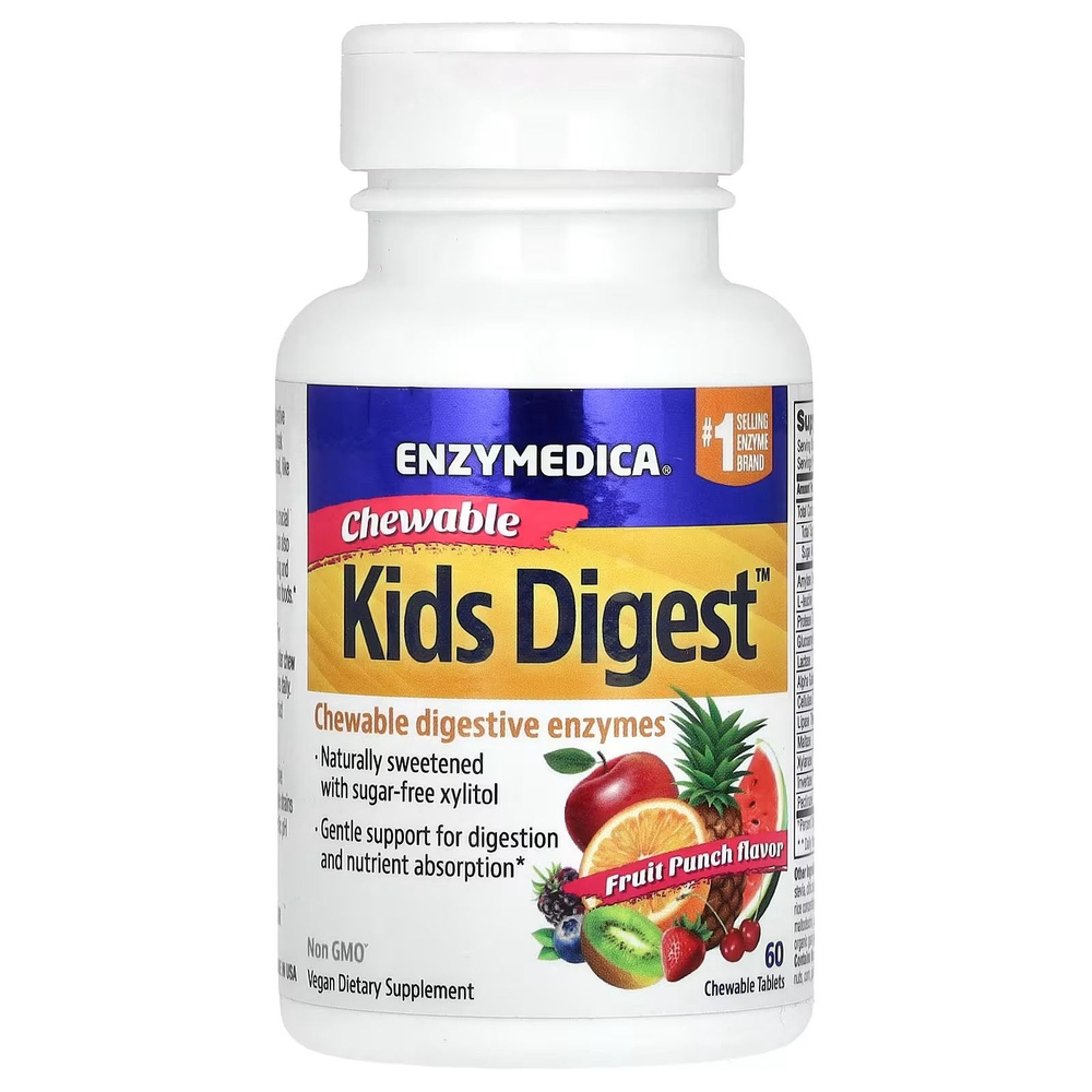 Enzymedica, Kids Digest, жевательные пищеварительные ферменты ...