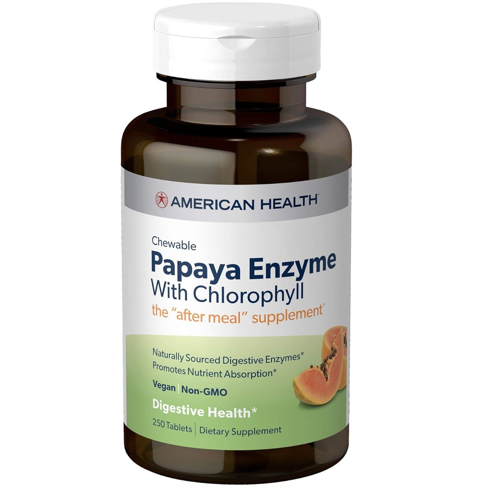 Ферменты папайи с хлорофиллом, American Health Papaya Enzyme With ...
