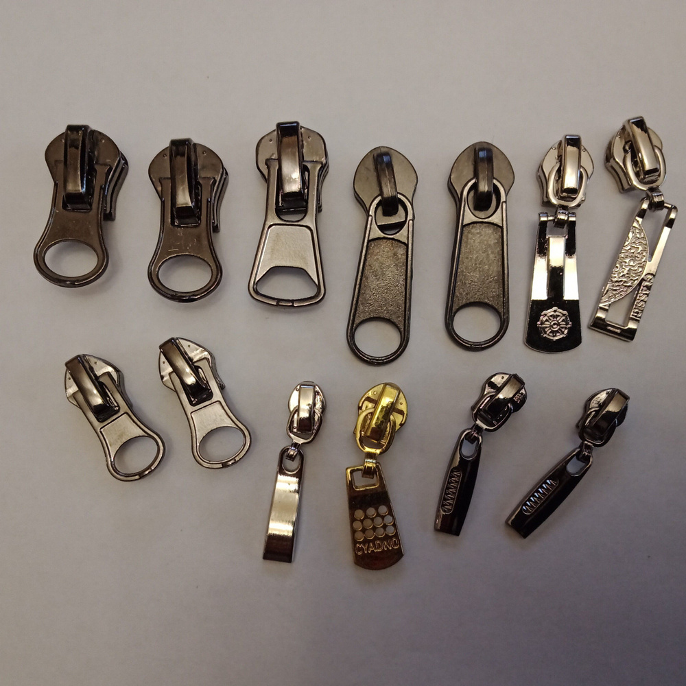 Бегунок / Замок-автомат для молнии, №8,7,5,3, 13 шт - купить с ...