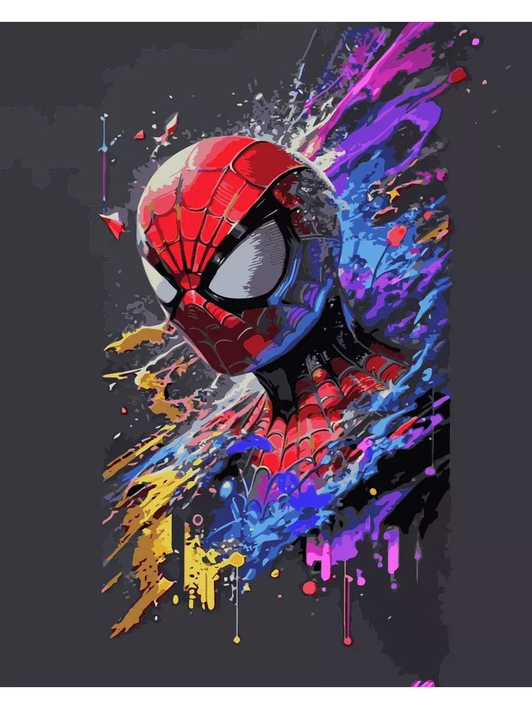 Картина по номерам Человек паук Марвел Размер 40х50, на холсте на ...