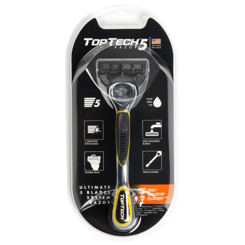 Мужская бритва TopTech Razor 5 1станок + 1 сменная кассета (Совместима с Gillette Fusion ...