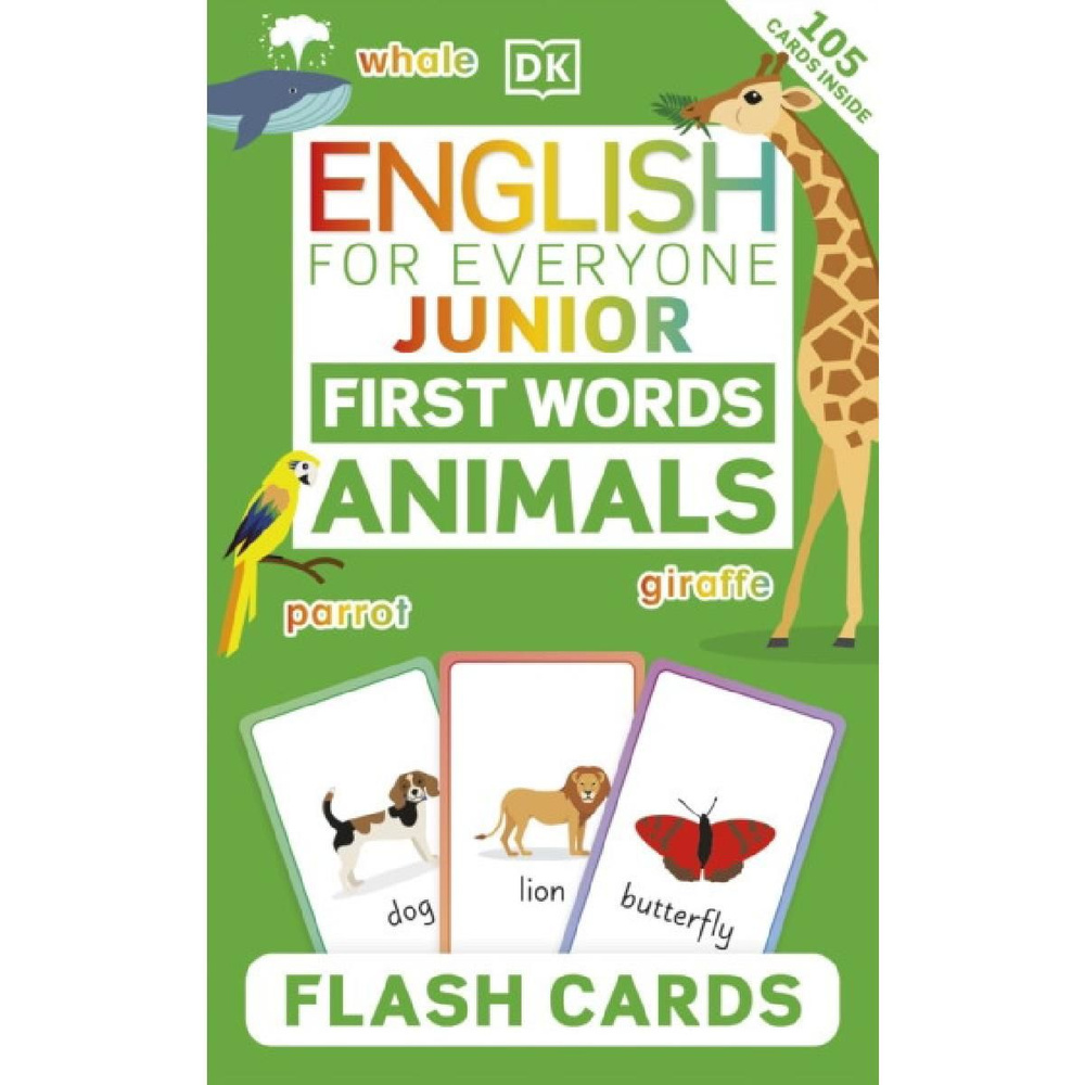 English for everyone junior first words animals flash cards - купить с ...