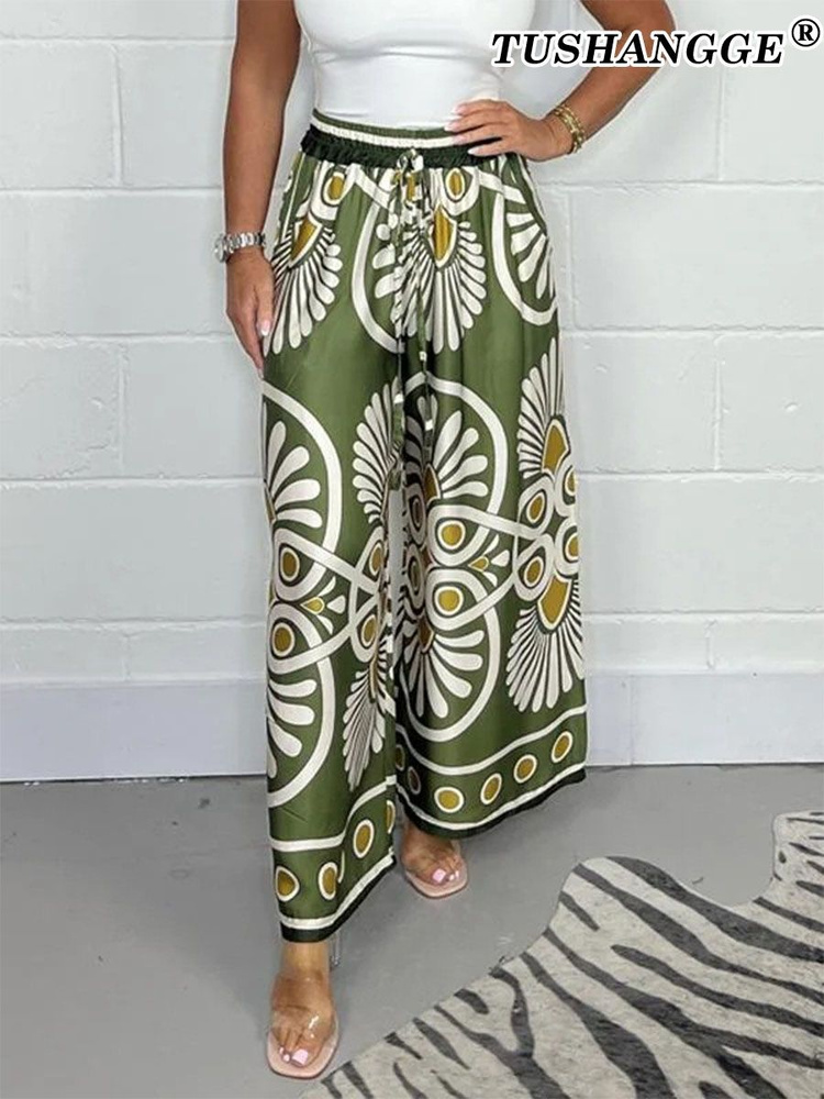 Брюки Женский TUSHANGGE классические желто-зеленый Полиэфирное волокно Повседневный, размер 50 ...