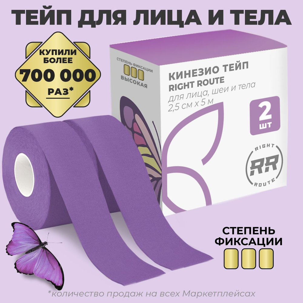 Тейпы для лица и тела RIGHT ROUTE от морщин и отеков, кинезио тейп ...