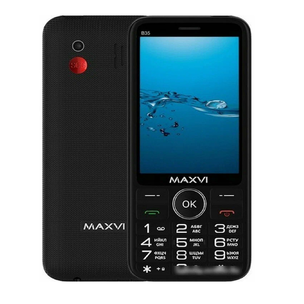 Maxvi Мобильный телефон B35, черный купить на OZON по низкой цене (1810618650)