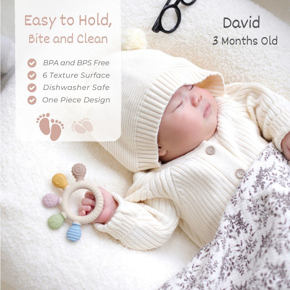 Успокаивающий прорезыватель ERDUO с ладошкой, игрушки для новорожденных ...